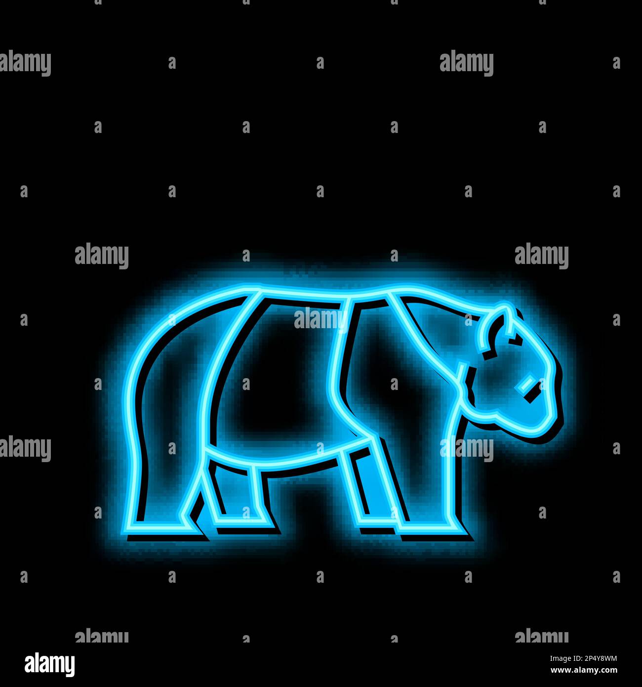 panda animal in zoo neon glow icon illustration Stock Vector Image ...