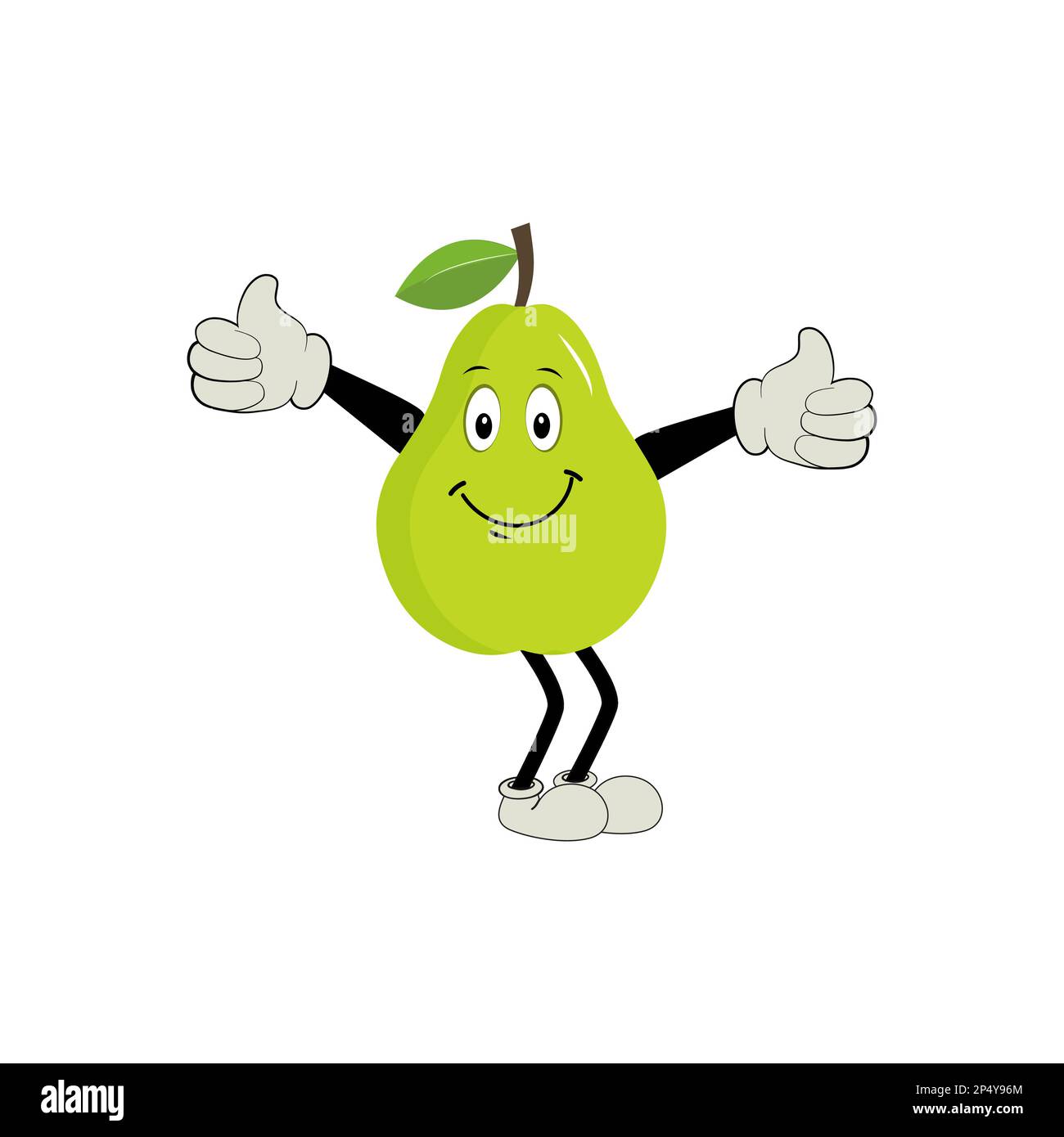 Pear fruit cartoon. Cute vector set of pear fruit character in ...