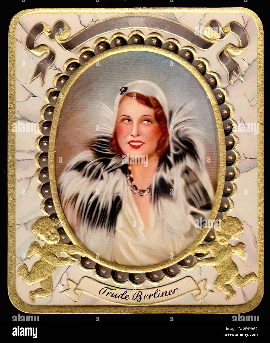Portrait of Trude Berliner - Vintage German Cigarette Card Stock Photo ...