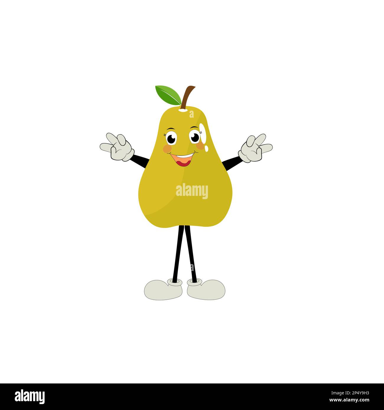 Pear fruit cartoon. Cute vector set of pear fruit character in ...