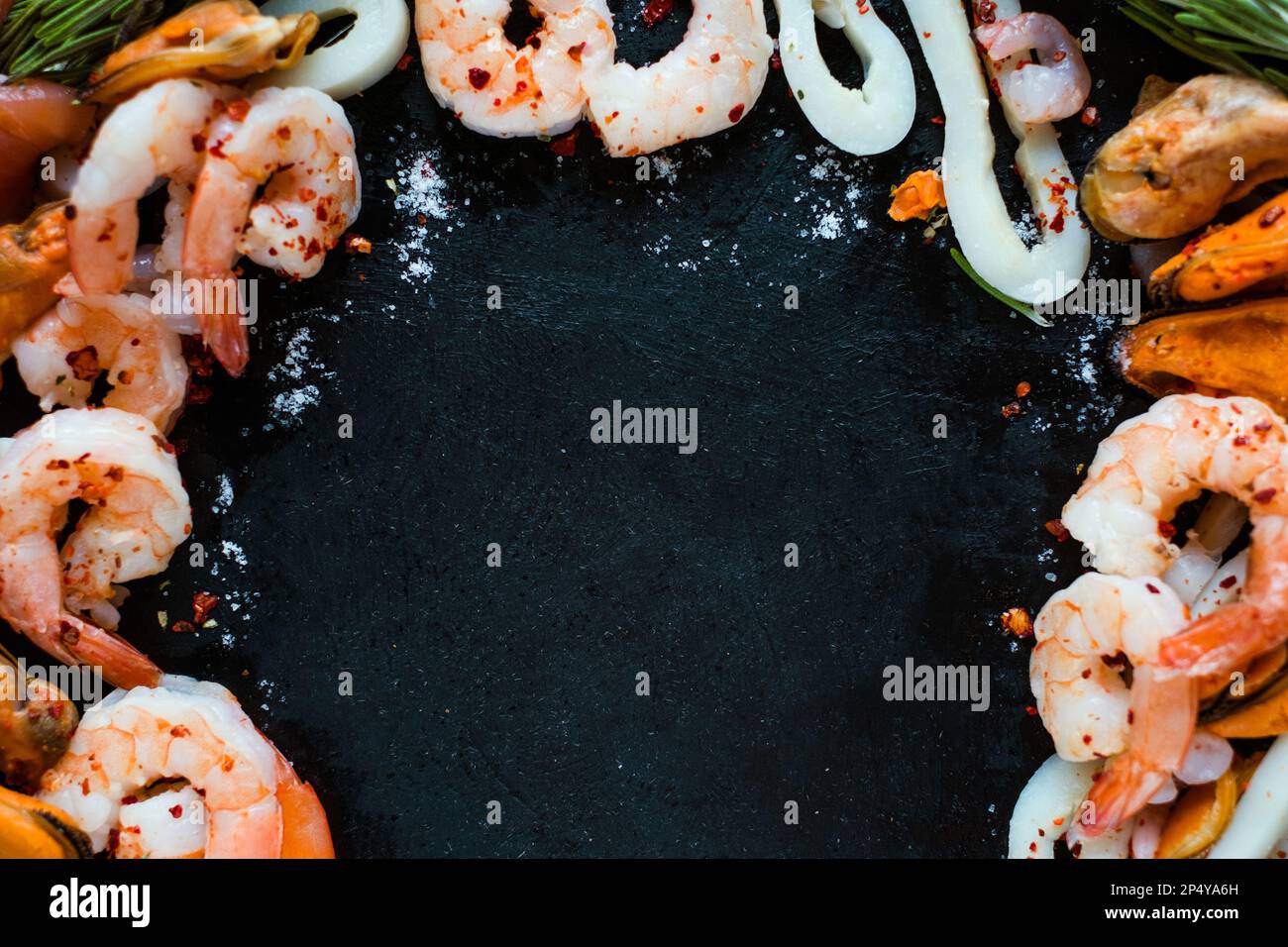 seafood mix background asian cuisine healthy diet Stock Photo - Alamy
