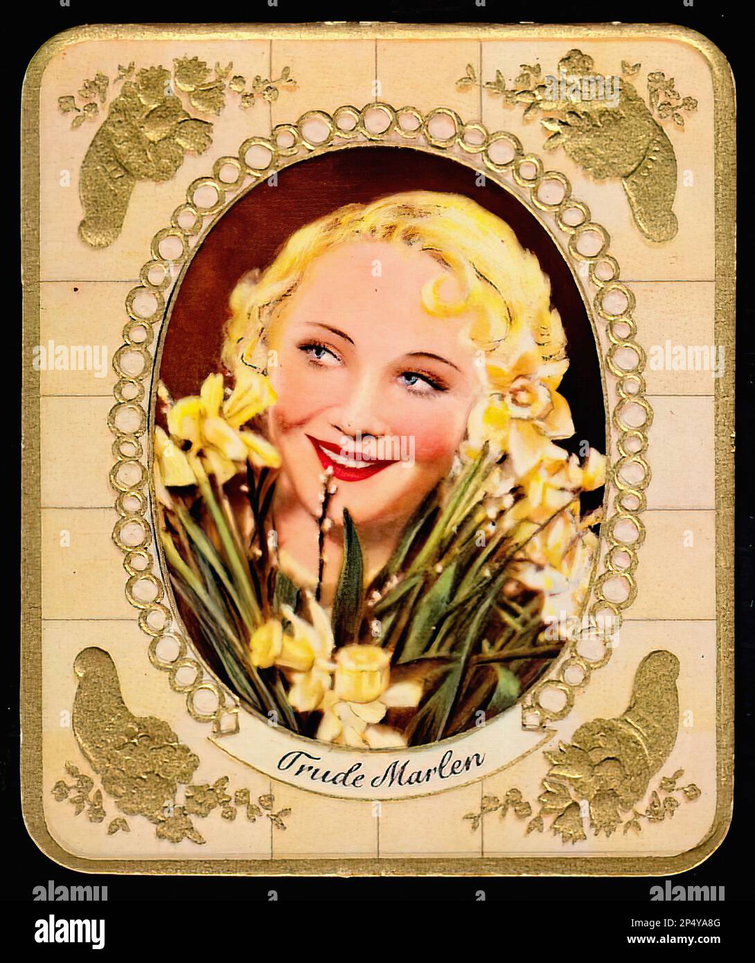 Portrait of Trude Marlen 008 - Vintage German Cigarette Card Stock ...