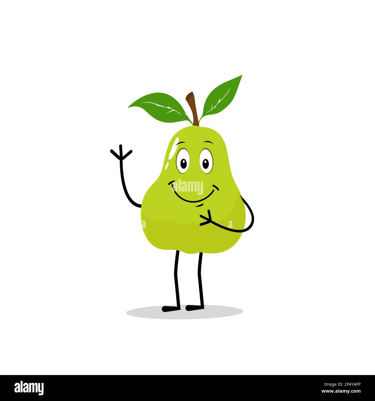 Pear fruit cartoon. Cute vector set of pear fruit character in ...