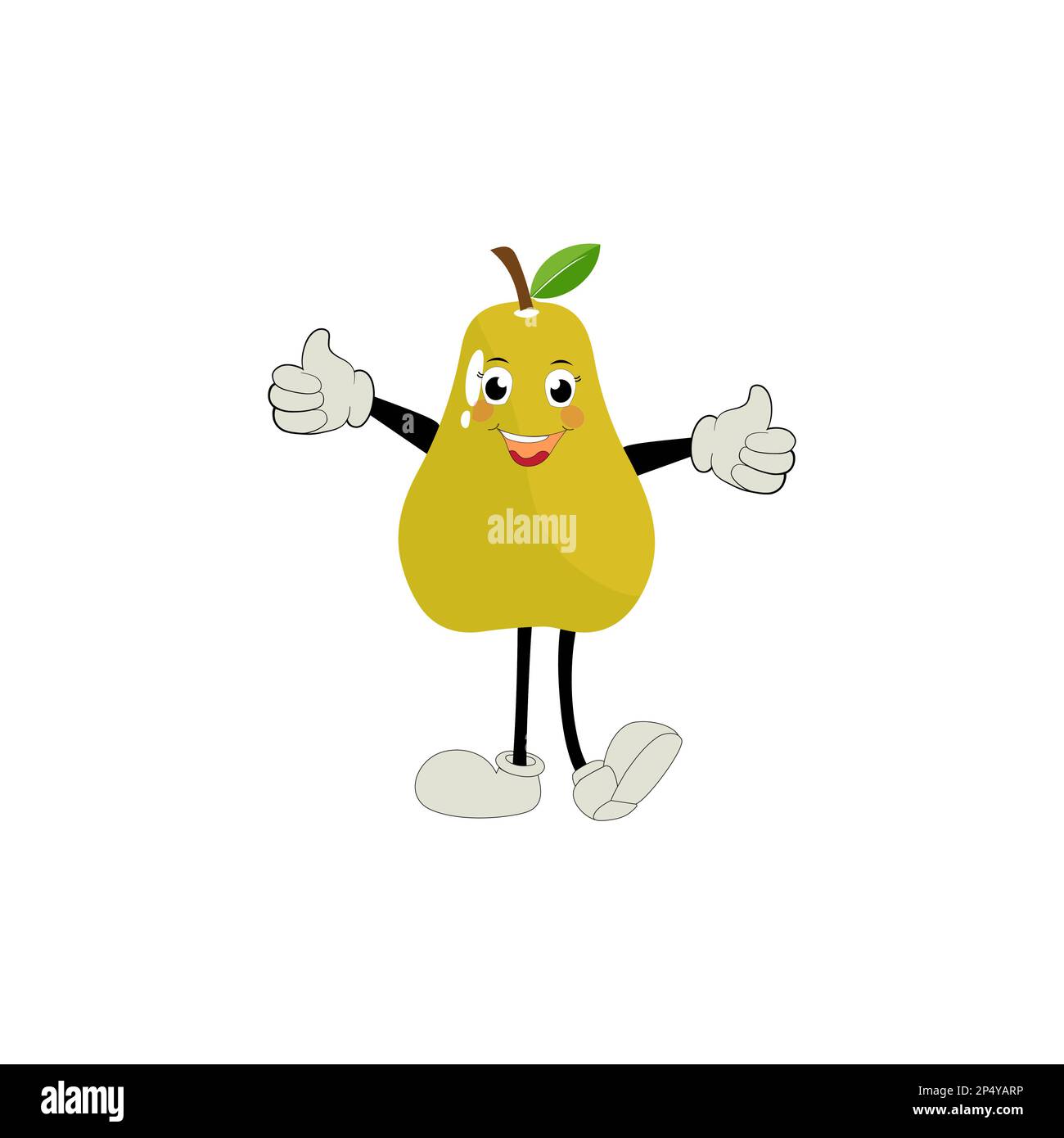 Pear fruit cartoon. Cute vector set of pear fruit character in ...