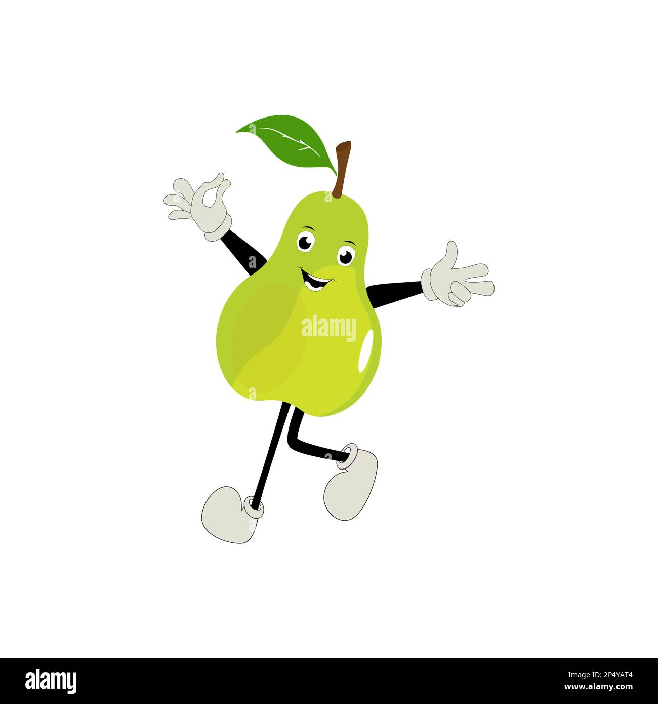 Pear fruit cartoon. Cute vector set of pear fruit character in ...