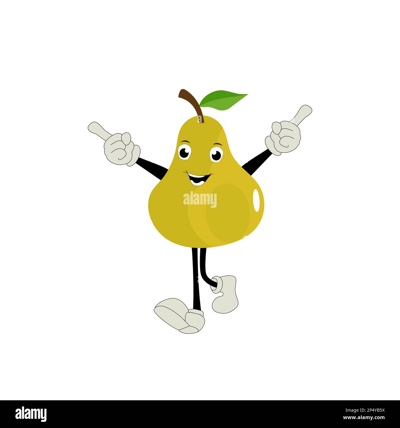 Pear fruit cartoon. Cute vector set of pear fruit character in ...