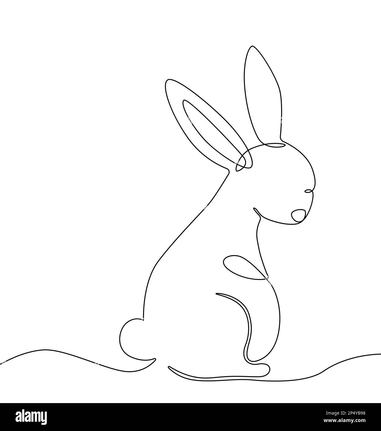 The Easter Bunny is drawn single line Stock Vector Image & Art - Alamy