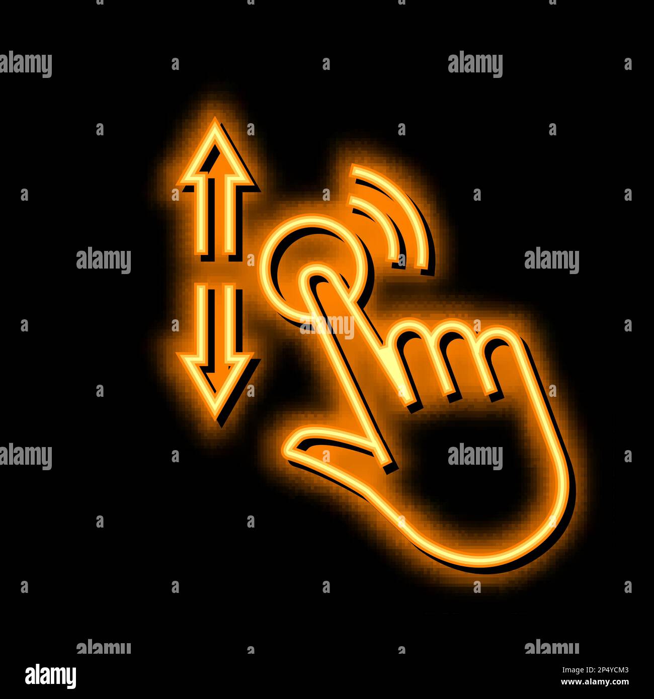 gesture hand scroll neon glow icon illustration Stock Vector Image ...