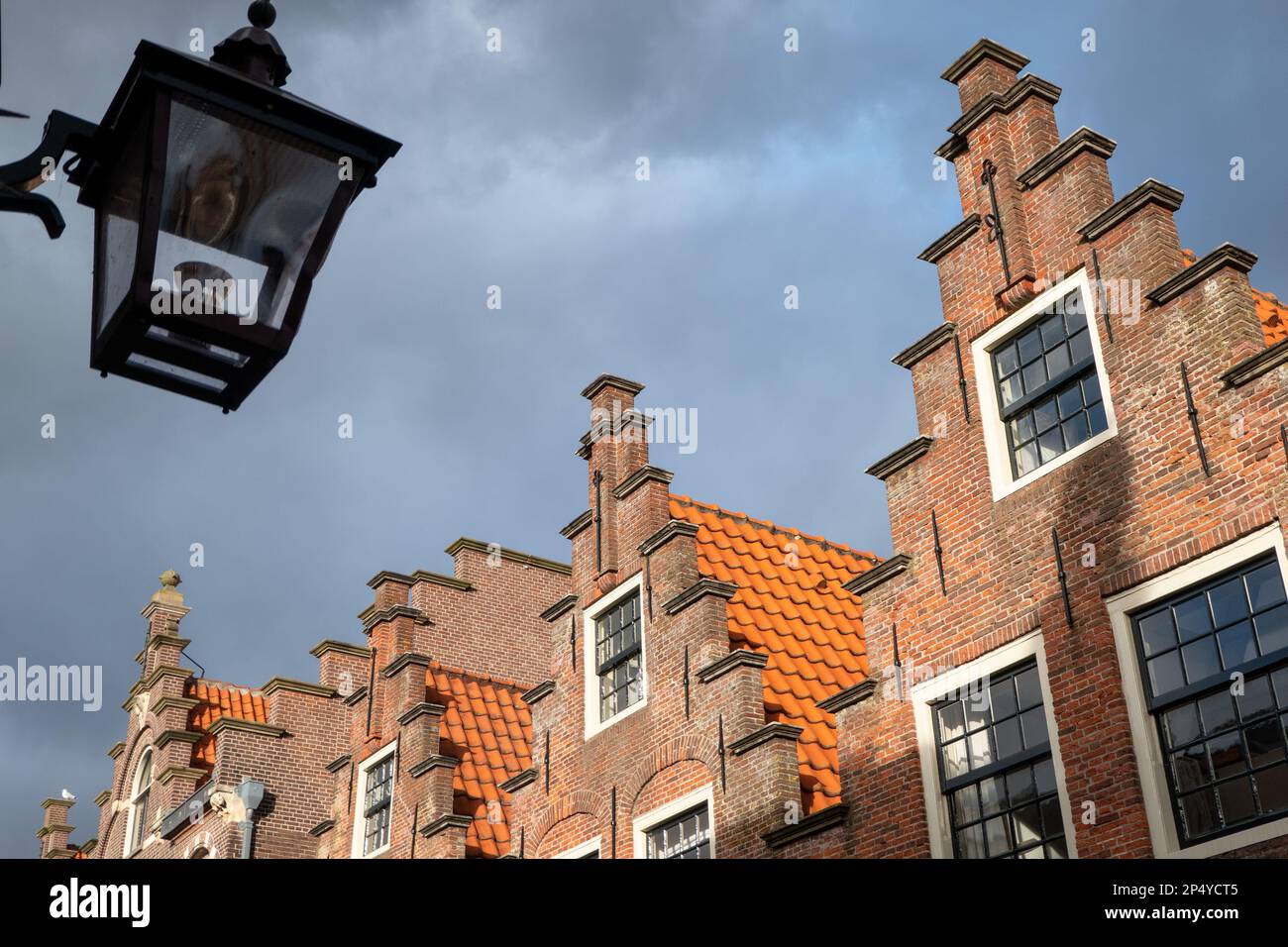 historical stepped gabled houses in Haarlem, Holland Stock Photo - Alamy