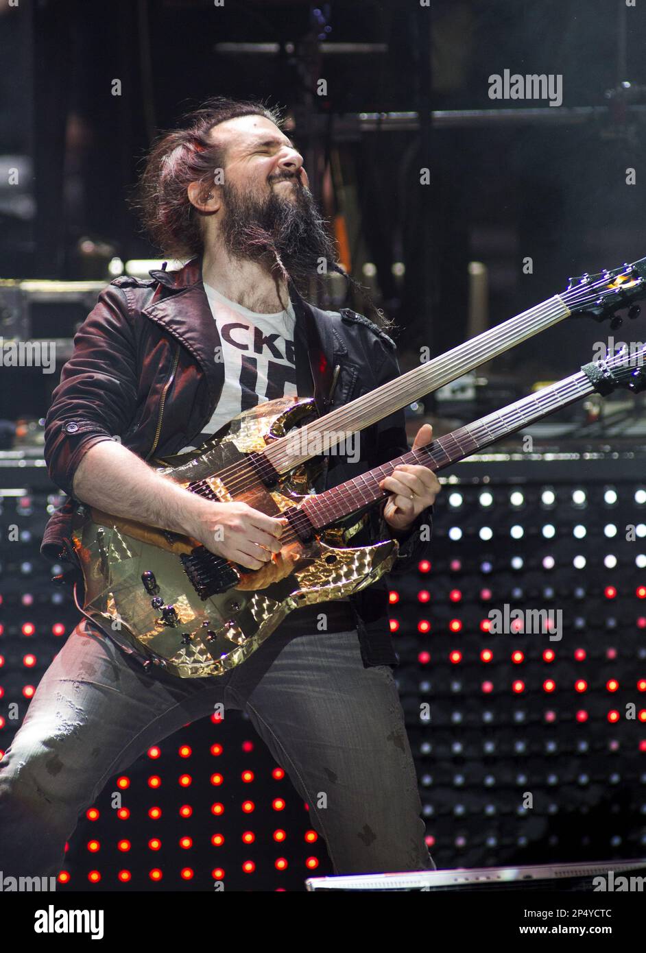 Guitarist Ron "Bumblefoot" Thal of Guns N' Roses performs on stage at ...