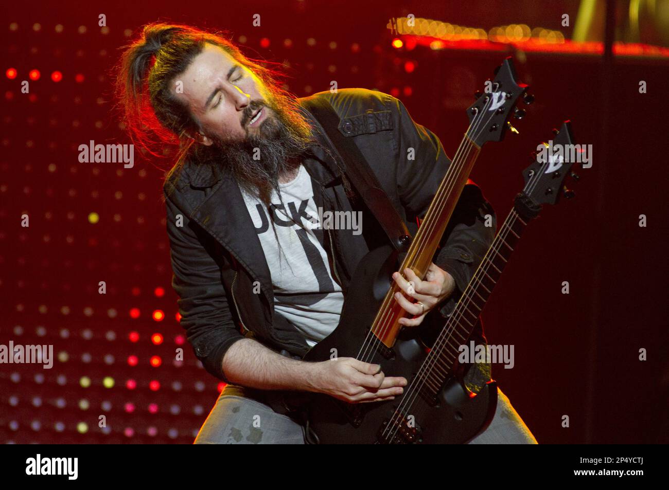 Guitarist Ron "Bumblefoot" Thal of Guns N' Roses performs on stage at ...