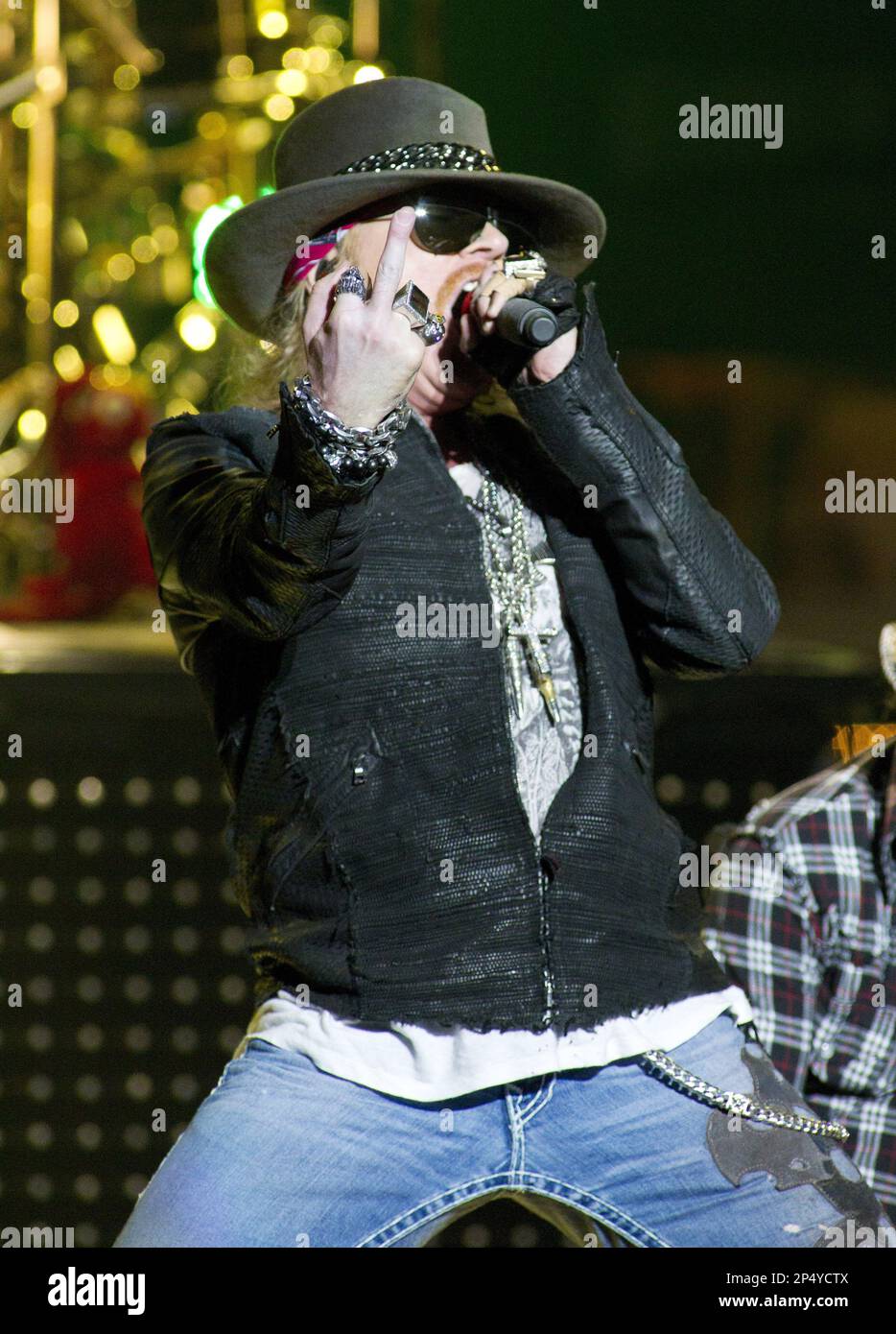 Vocalist Axl Rose of Guns N' Roses performs on stage at The Wiltern on ...