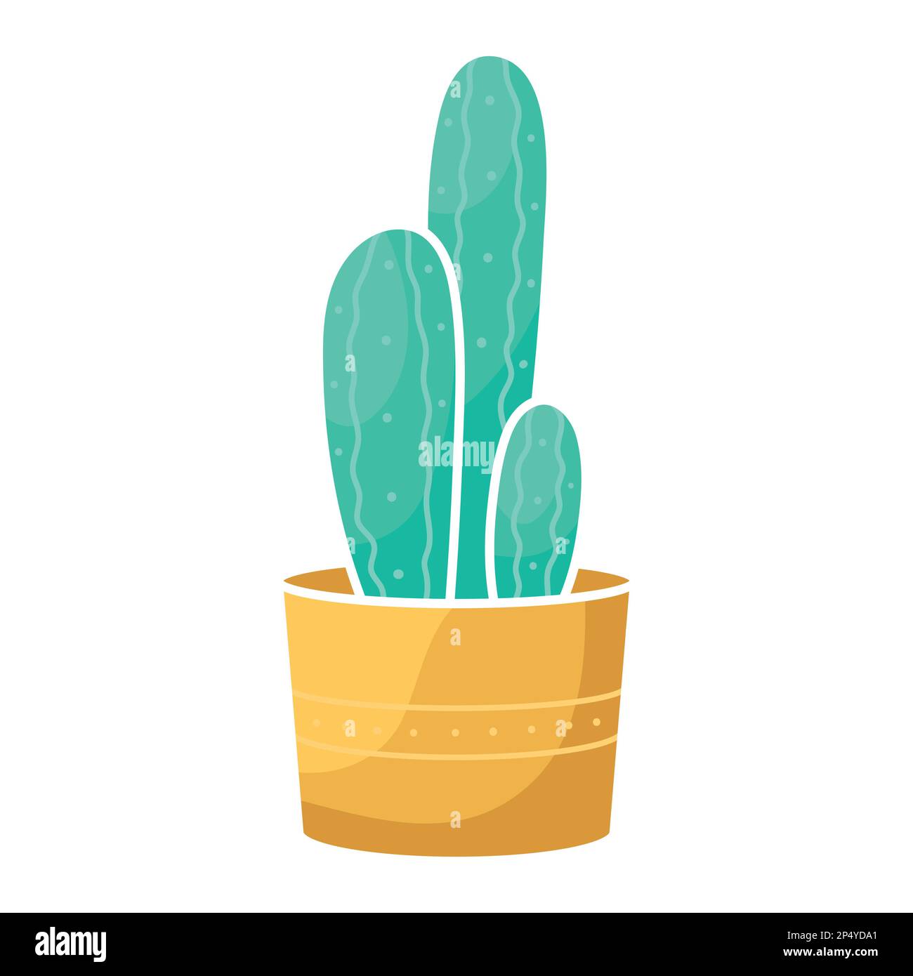 Beautiful home cactus. Indoor plant in a pot. Simple minimalistic flat ...