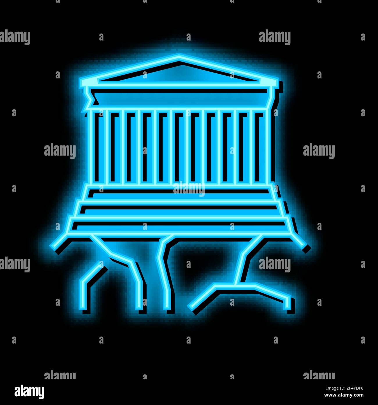 acropolis ancient greece architecture building neon glow icon ...