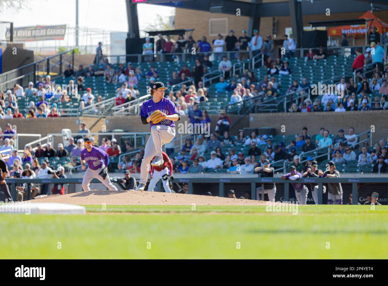 Noah Davis (RHP) during a MLB spring training Baseball game at Salt ...