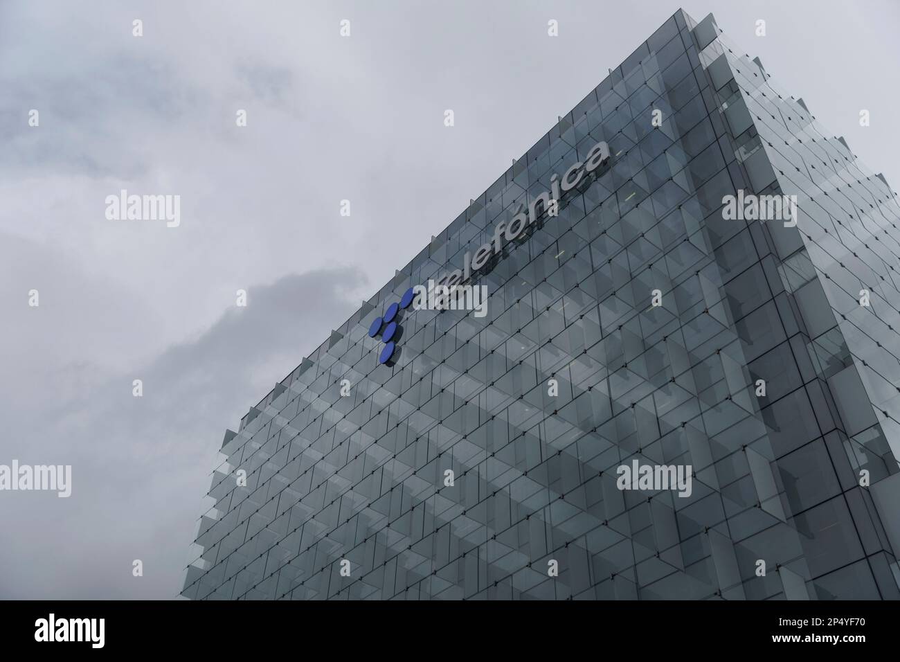 Facade of Telefónica's headquarters on March 6, 2023, in Madrid (Spain ...