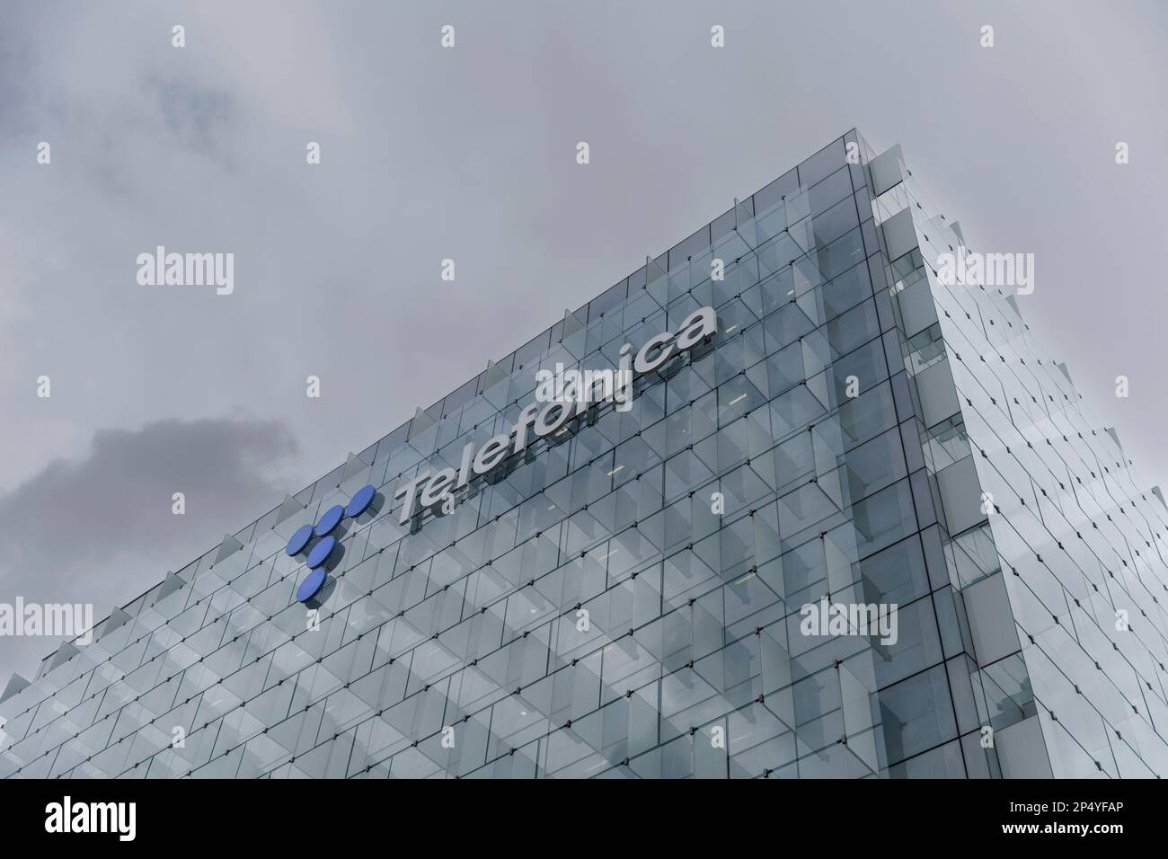 Facade of Telefónica's headquarters on March 6, 2023, in Madrid (Spain ...