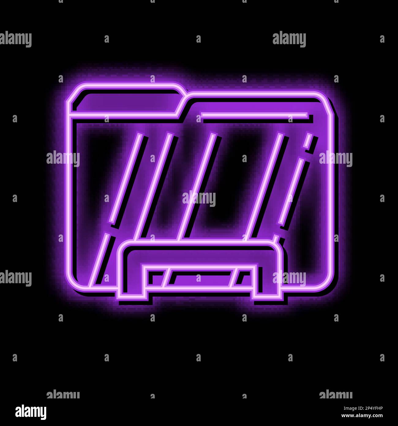computer folder neon glow icon illustration Stock Vector Image & Art ...