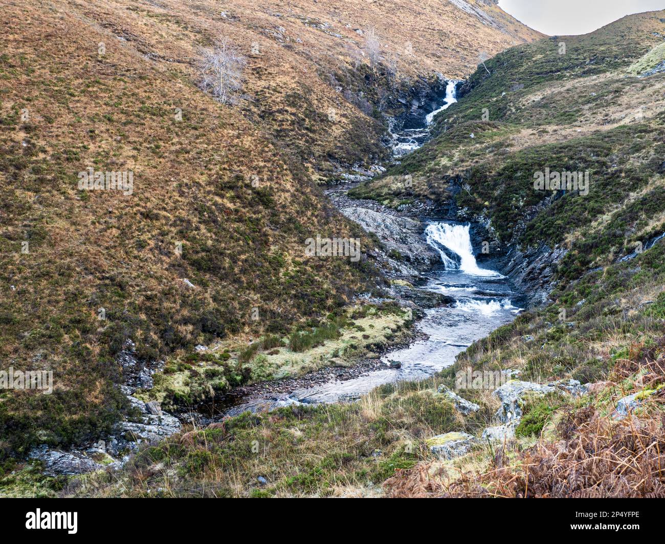 Waterfalls on Dundonnell River, by Dundonnell forest, Wester Ross ...