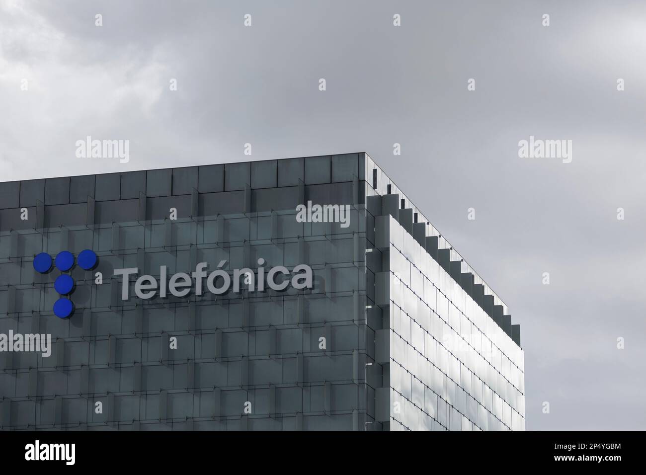 Facade of Telefónica's headquarters on March 6, 2023, in Madrid (Spain ...