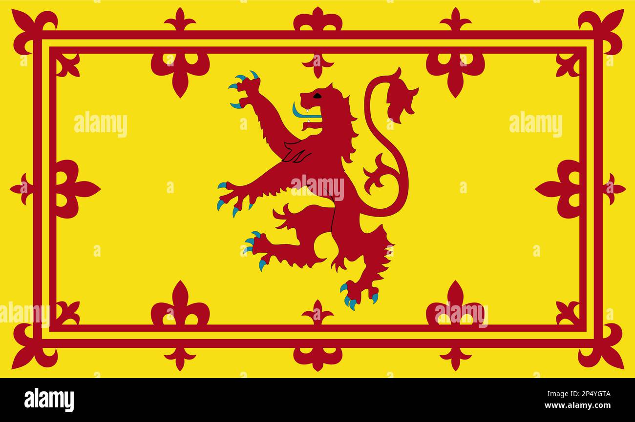 Royal Banner of the Royal Arms of Scotland flag Stock Photo - Alamy