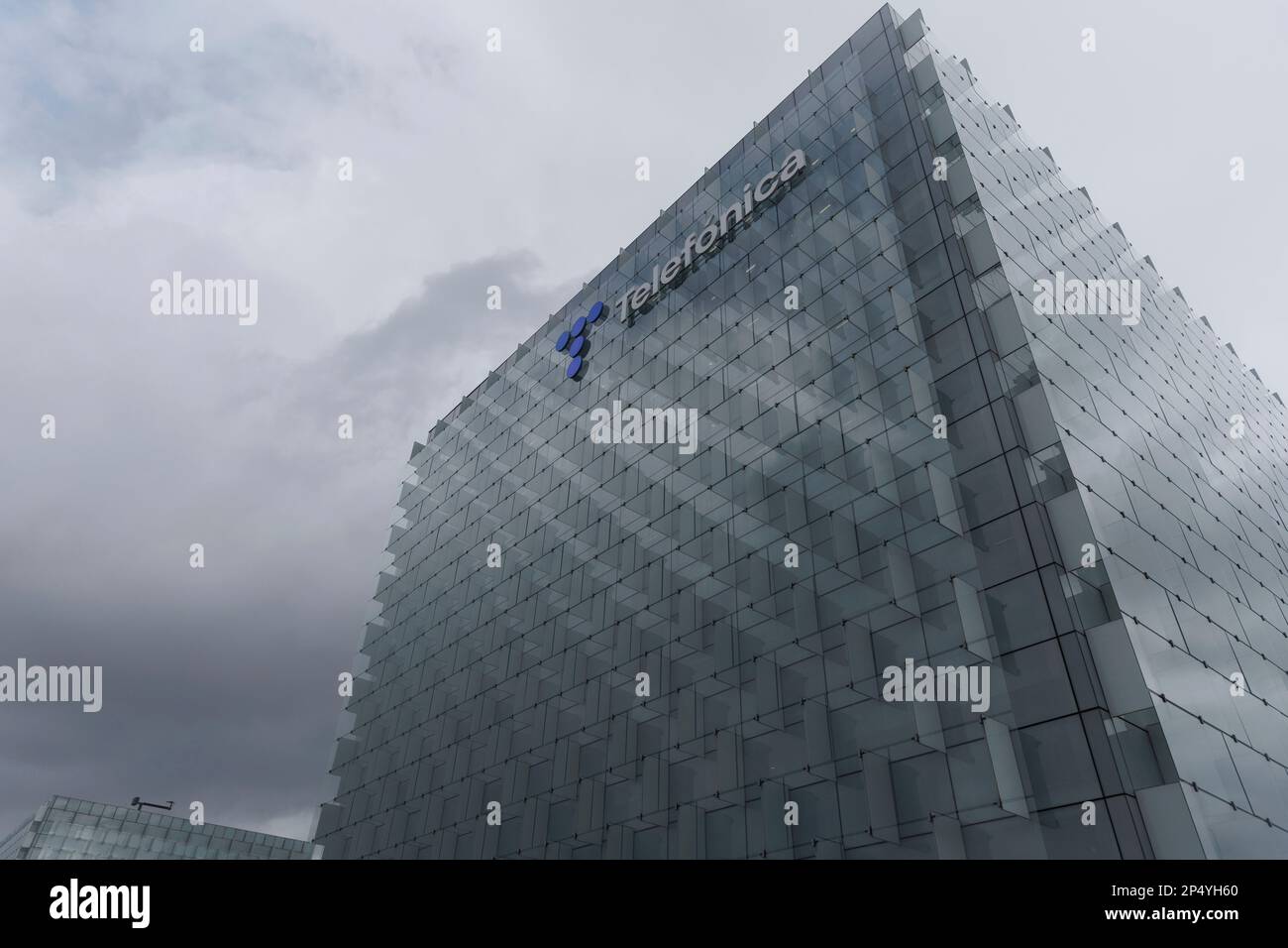 Facade of Telefónica's headquarters on March 6, 2023, in Madrid (Spain ...