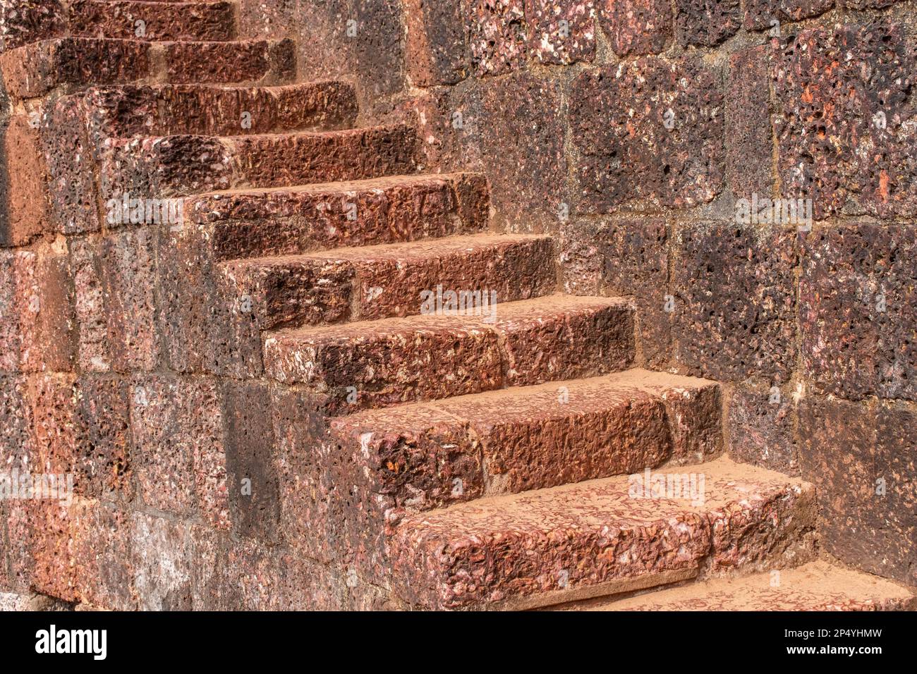 Steps leading to the ramparts of the ancient Fort Aguada in Sinquerim ...