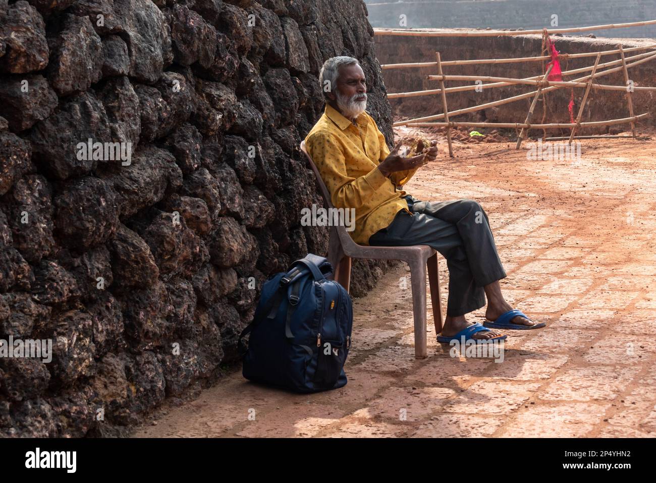Candolim, Goa, India - January 2023: An Indian male street vendor ...