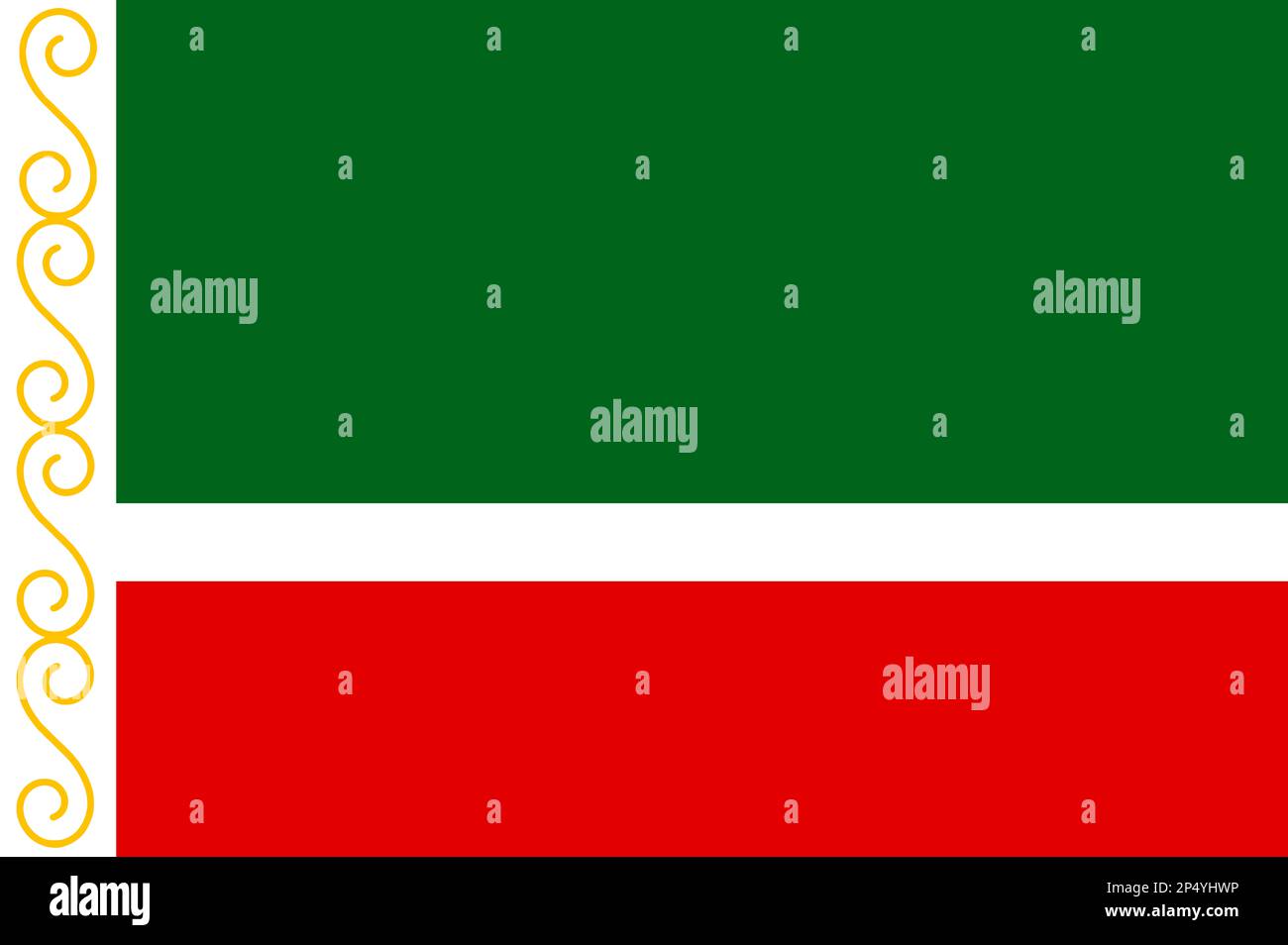 National flag of the Chechen Republic Stock Photo - Alamy