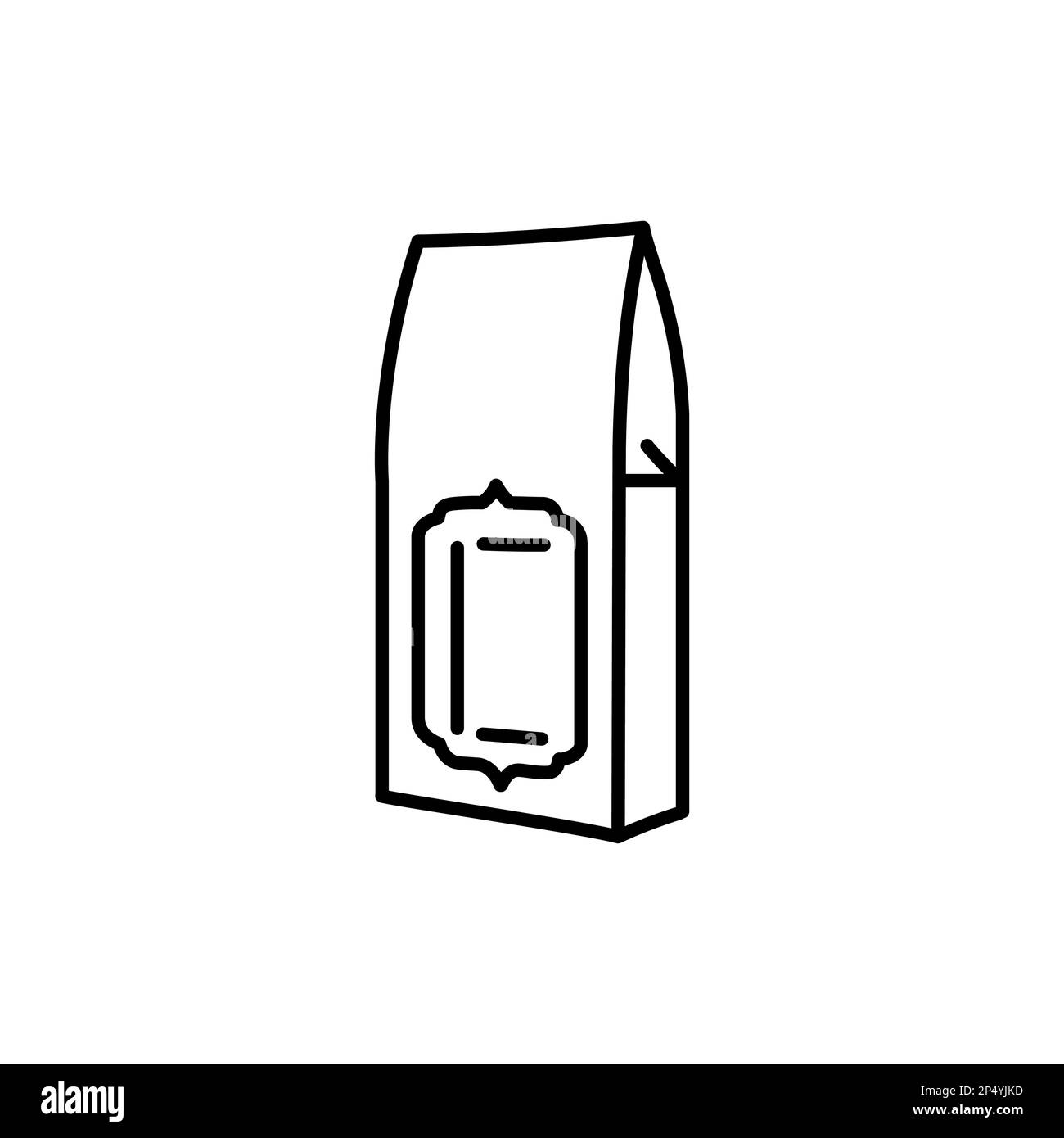 Packaging for tea or coffee black line icon. Take away package Stock ...