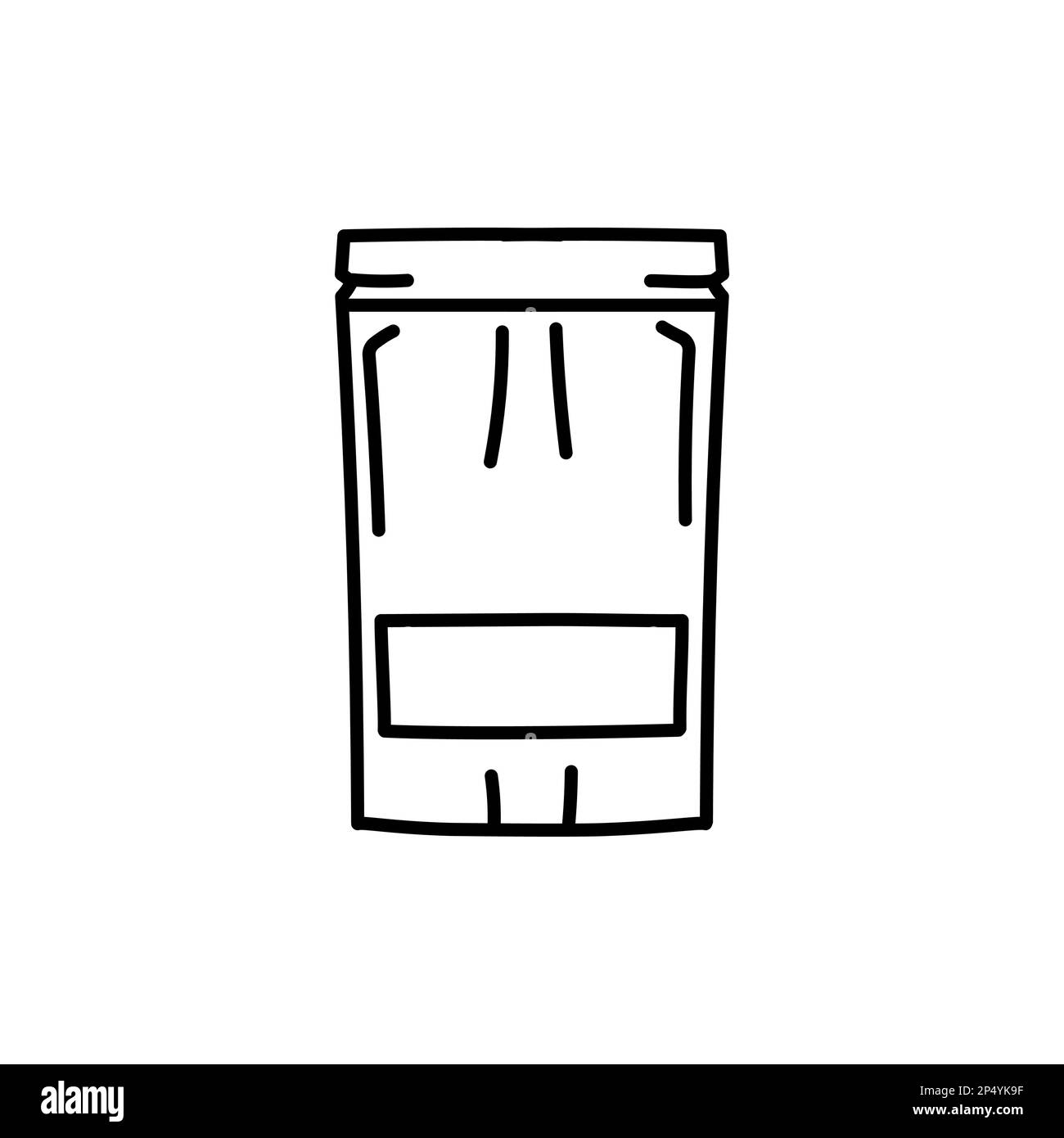 Packaging for tea or coffee black line icon. Take away package Stock ...