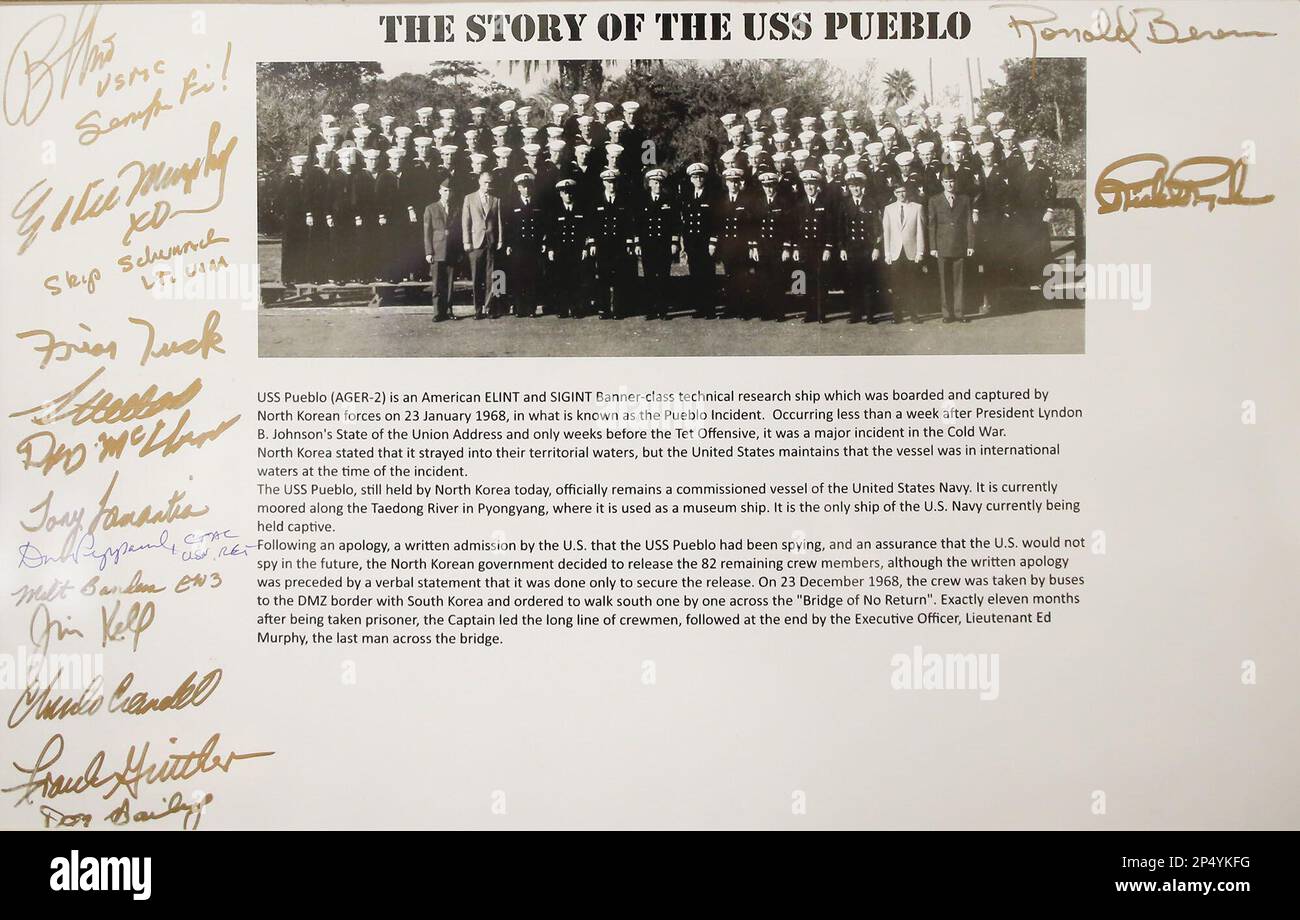 This photo shows Ron Berens and other members of the USS Pueblo after ...