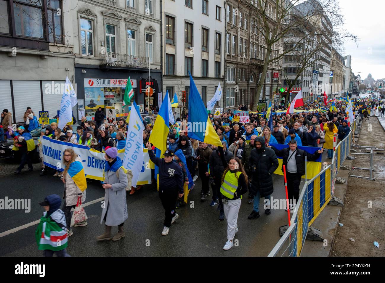 Demonstration against Putin and the war in ukraine in Brussels ...