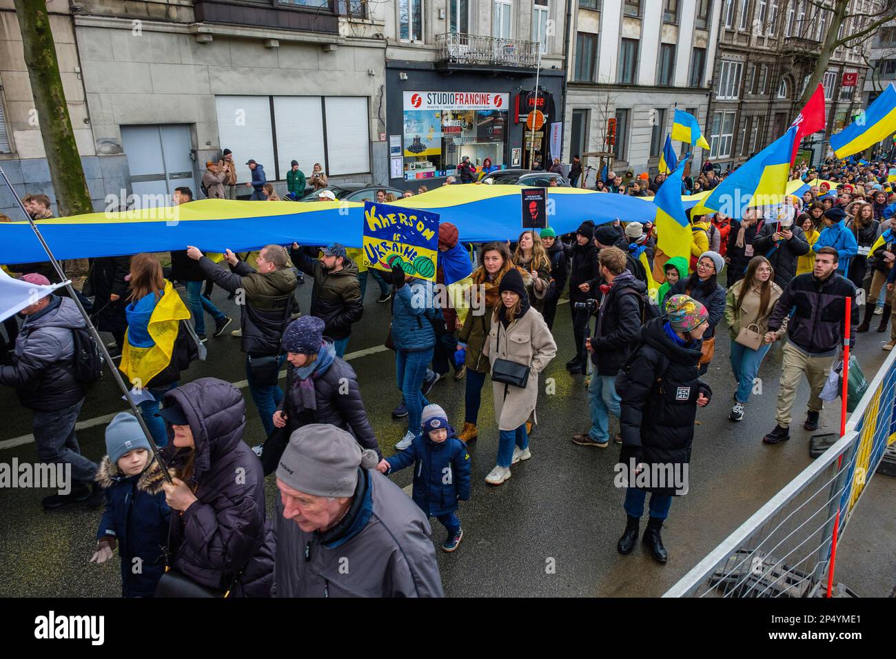 Demonstration against Putin and the war in ukraine in Brussels ...