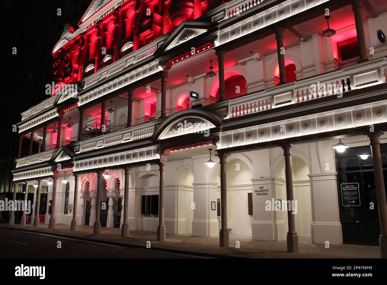 street and old building (his majesty's theatre) in perth (australia ...