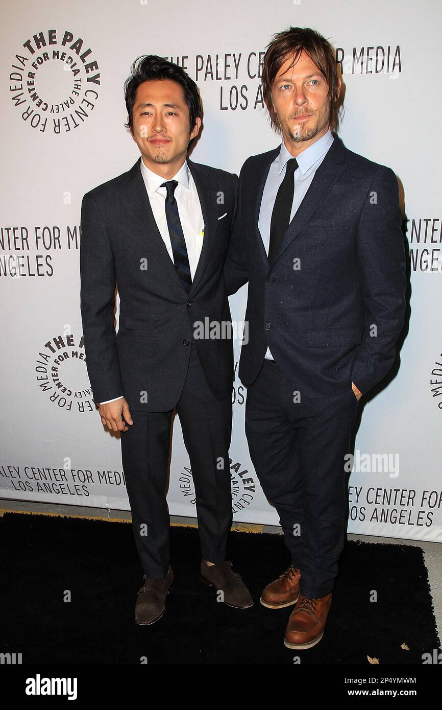 Steven Yeun (L) and Norman Reedus attend The Paley Center for Media's ...