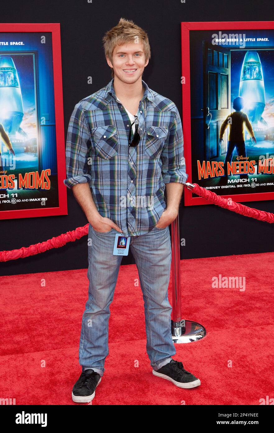 Chris Brochu arrives at the 'Mars Needs Moms' Los Angeles Premiere at the El Capitan Theatre on ...