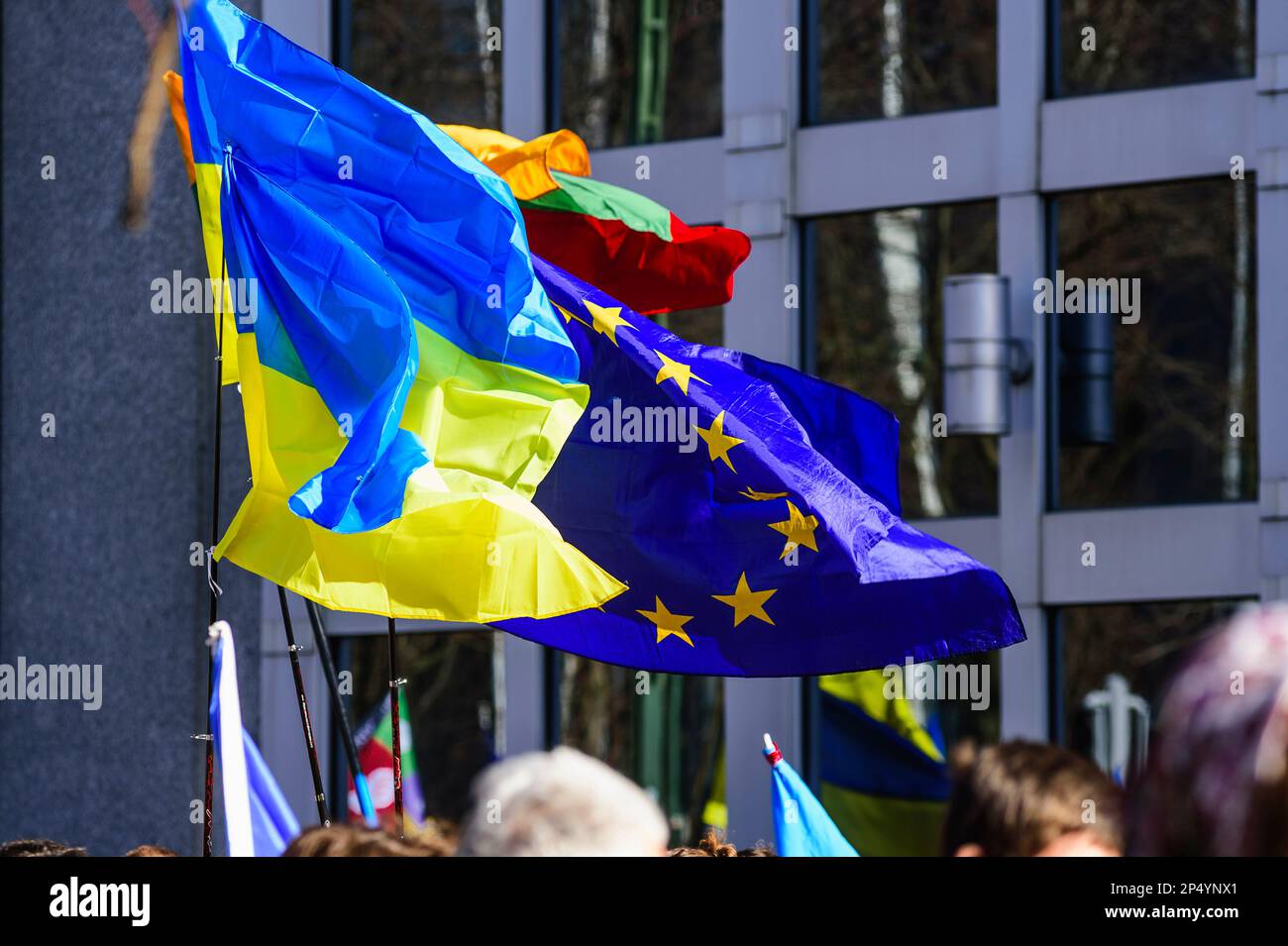 Demonstration against Putin and the war in ukraine in Brussels ...