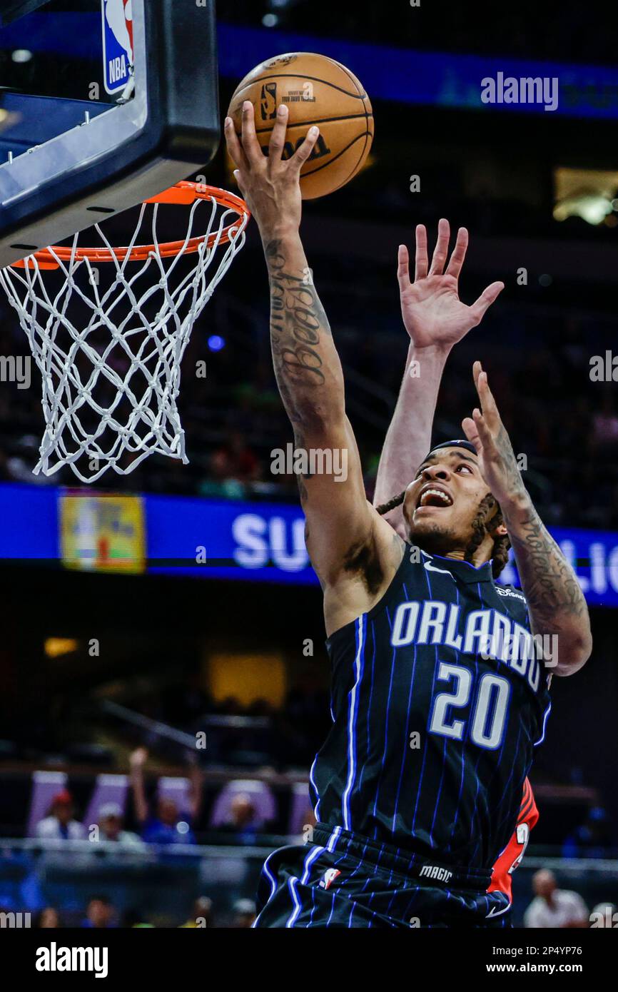 Orlando Magic guard Markelle Fultz (20) goes up against Portland Trail ...