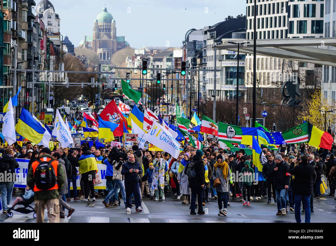 Demonstration against Putin and the war in ukraine in Brussels ...