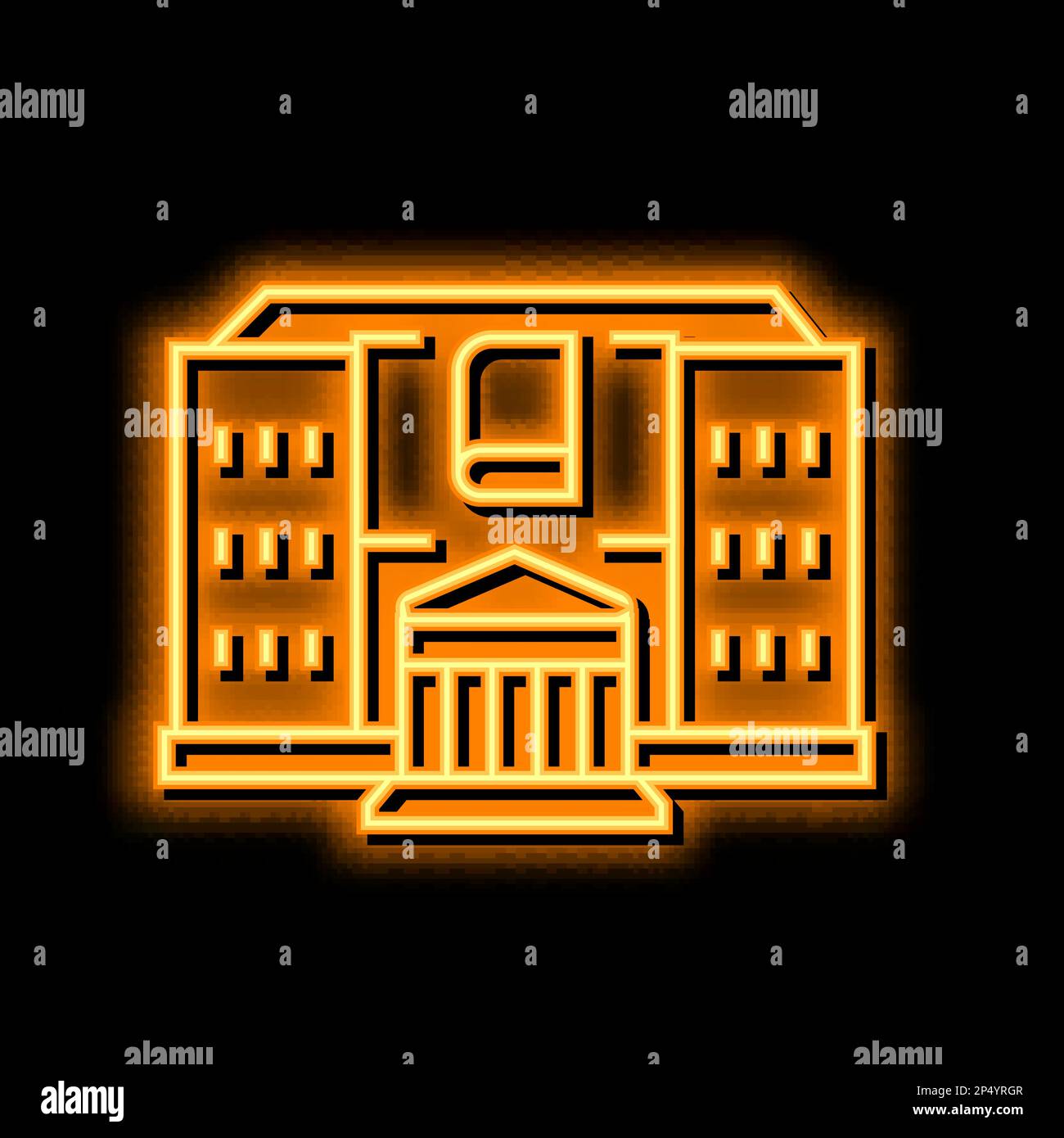 library building neon glow icon illustration Stock Vector Image & Art ...