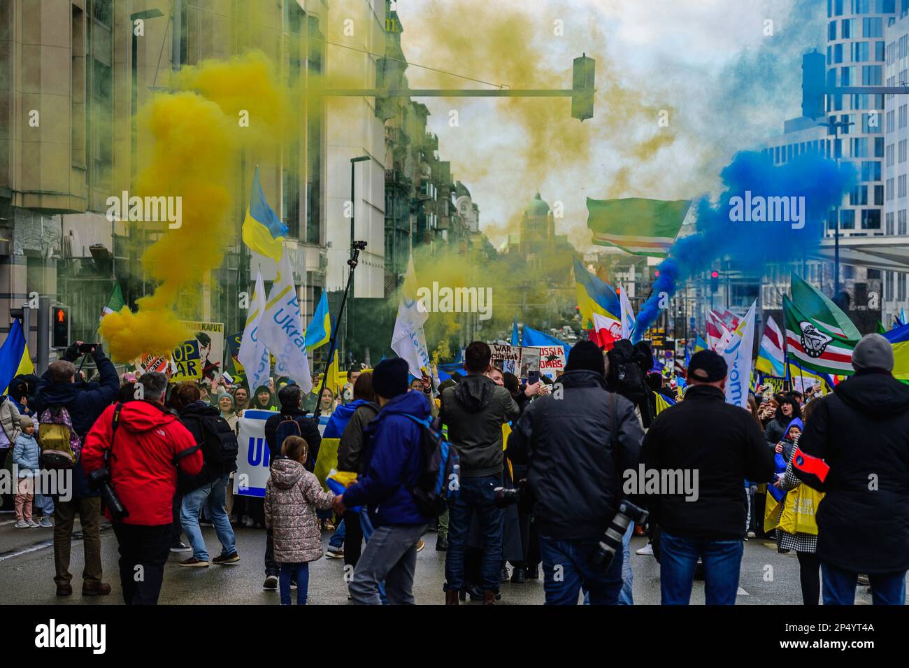 Demonstration against Putin and the war in ukraine in Brussels ...