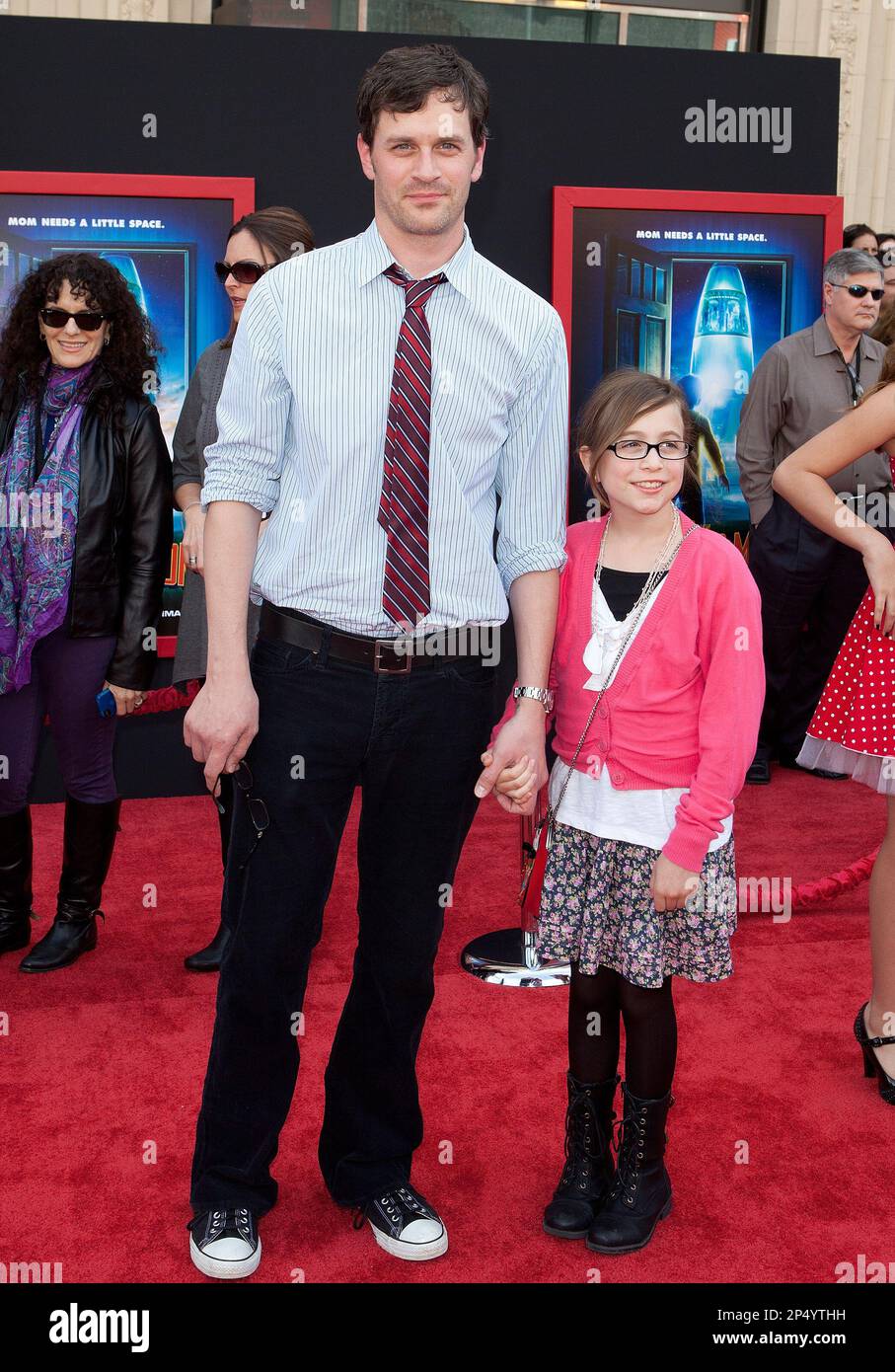 Tom Everett Scott and daughter Arly arrives at the 'Mars Needs Moms ...