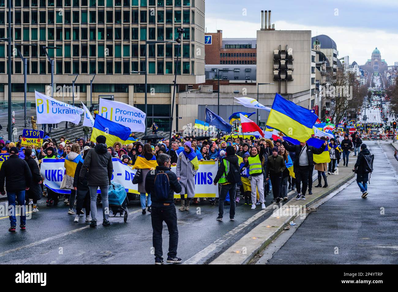 Demonstration against Putin and the war in ukraine in Brussels ...