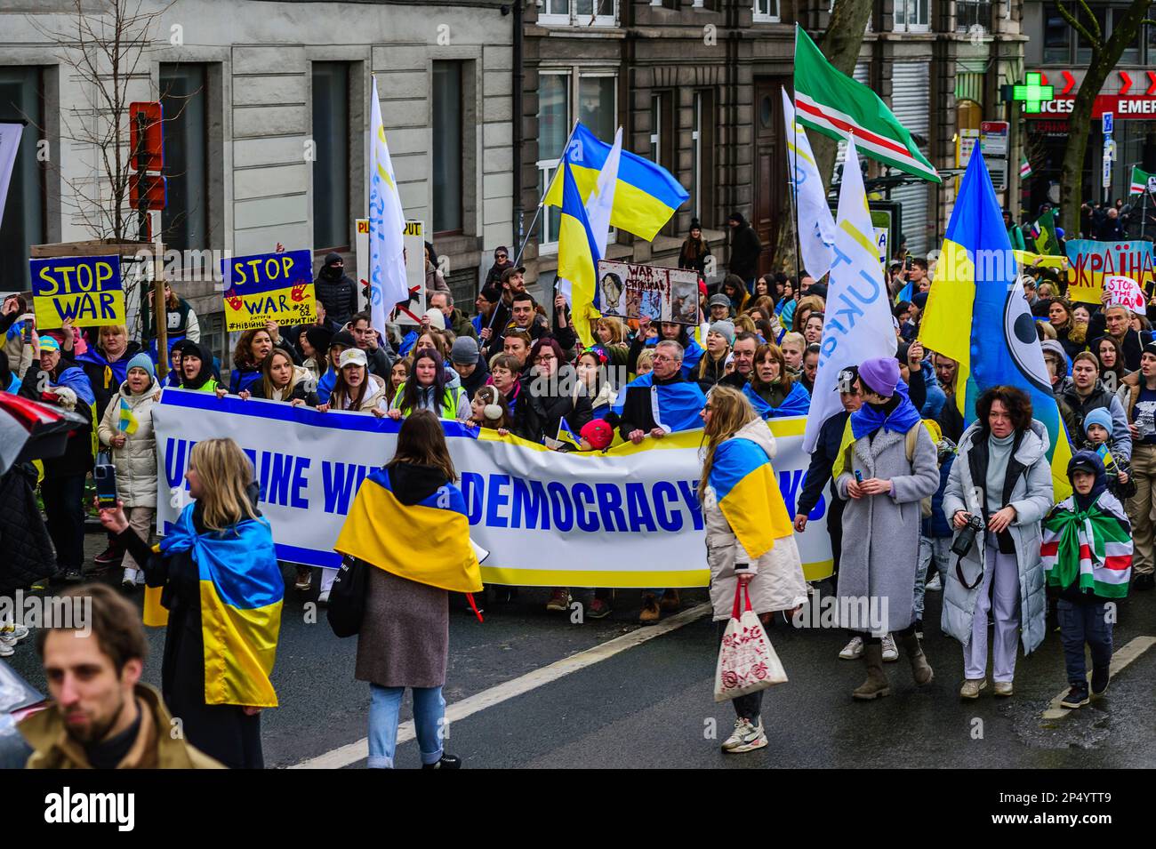 Demonstration against Putin and the war in ukraine in Brussels ...