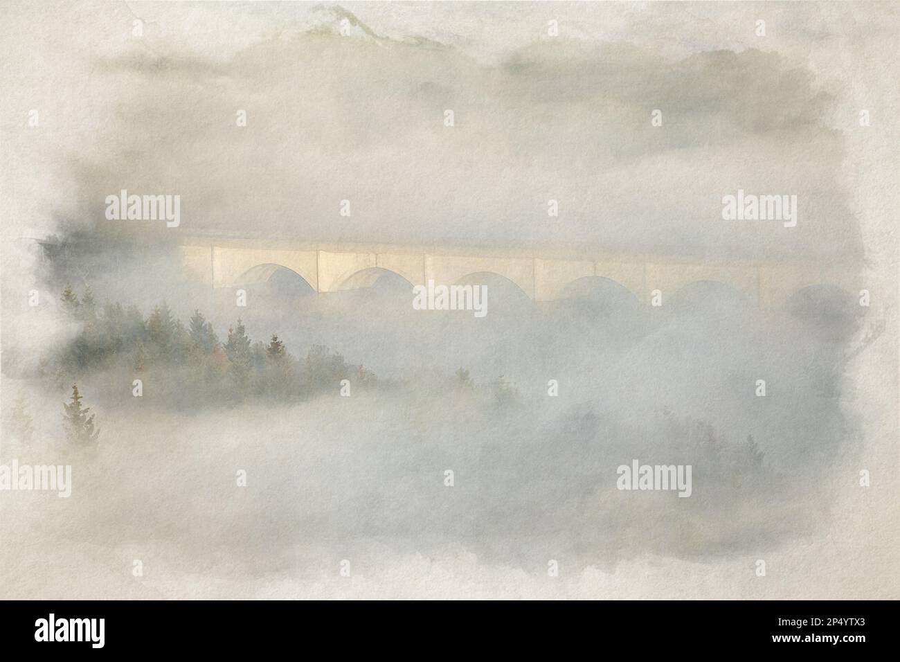 Bamford Edge. Ladybower, and Hope Valley. Digital watercolour painting ...