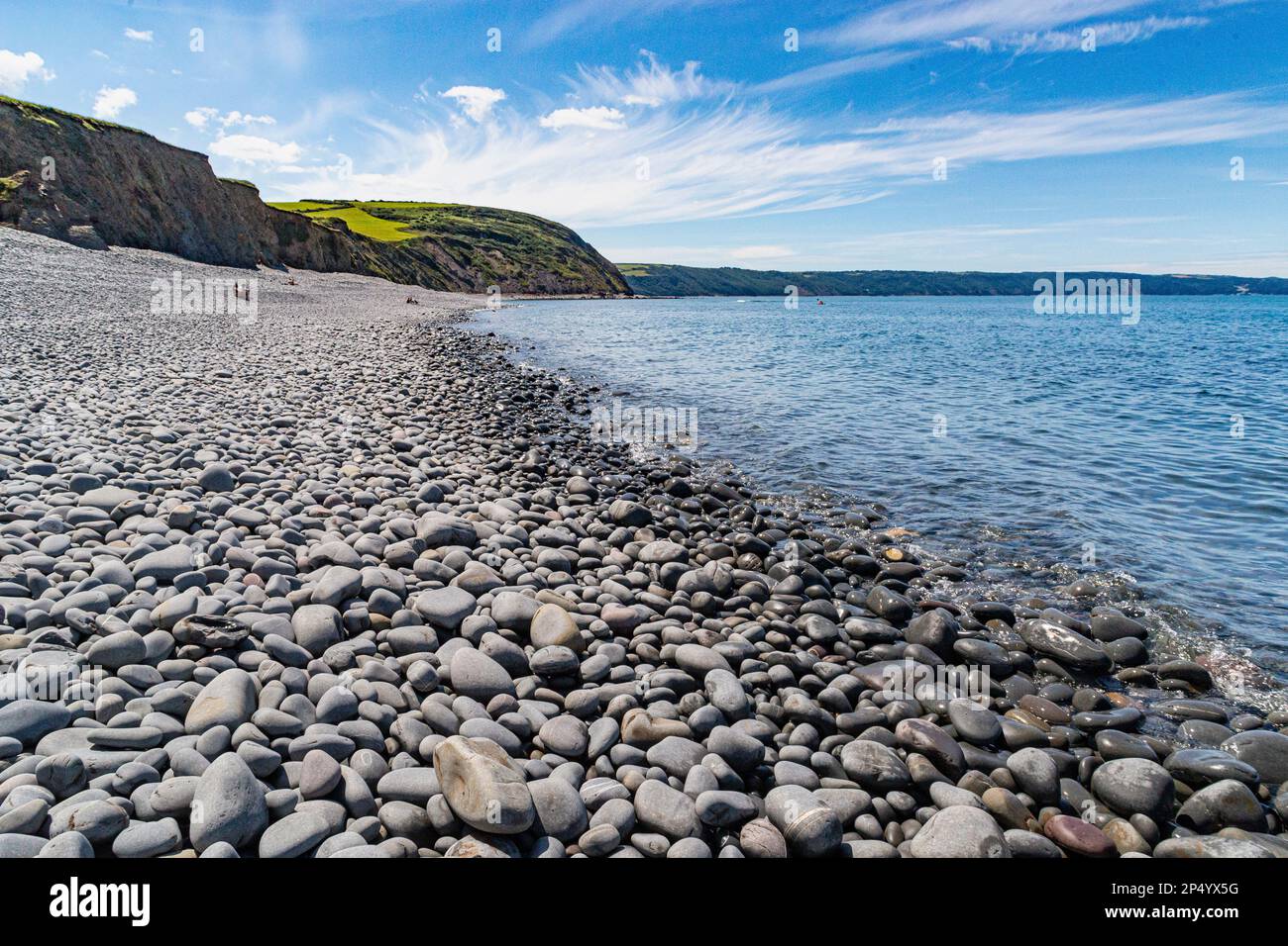 Greencliff Pebble Beach and Sea View Towards Hartland Point at High ...