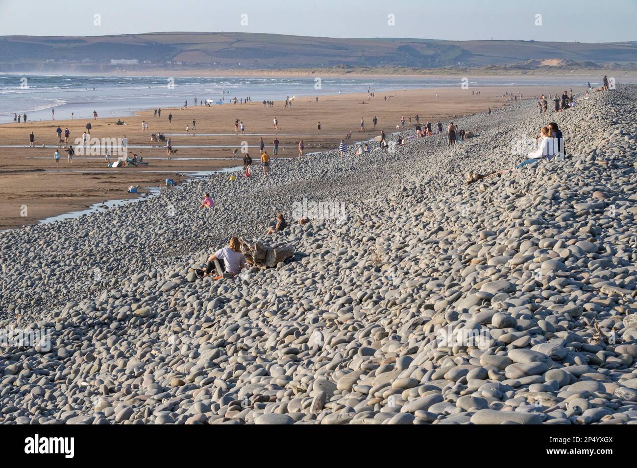 Summer, Pebble Ridge and Beach View Looking Across Northam Beach & Taw ...