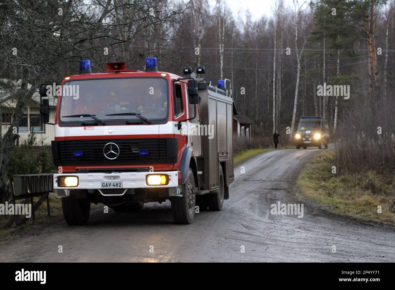 Rescue workers travel to the scene where two Hawk fighter training ...