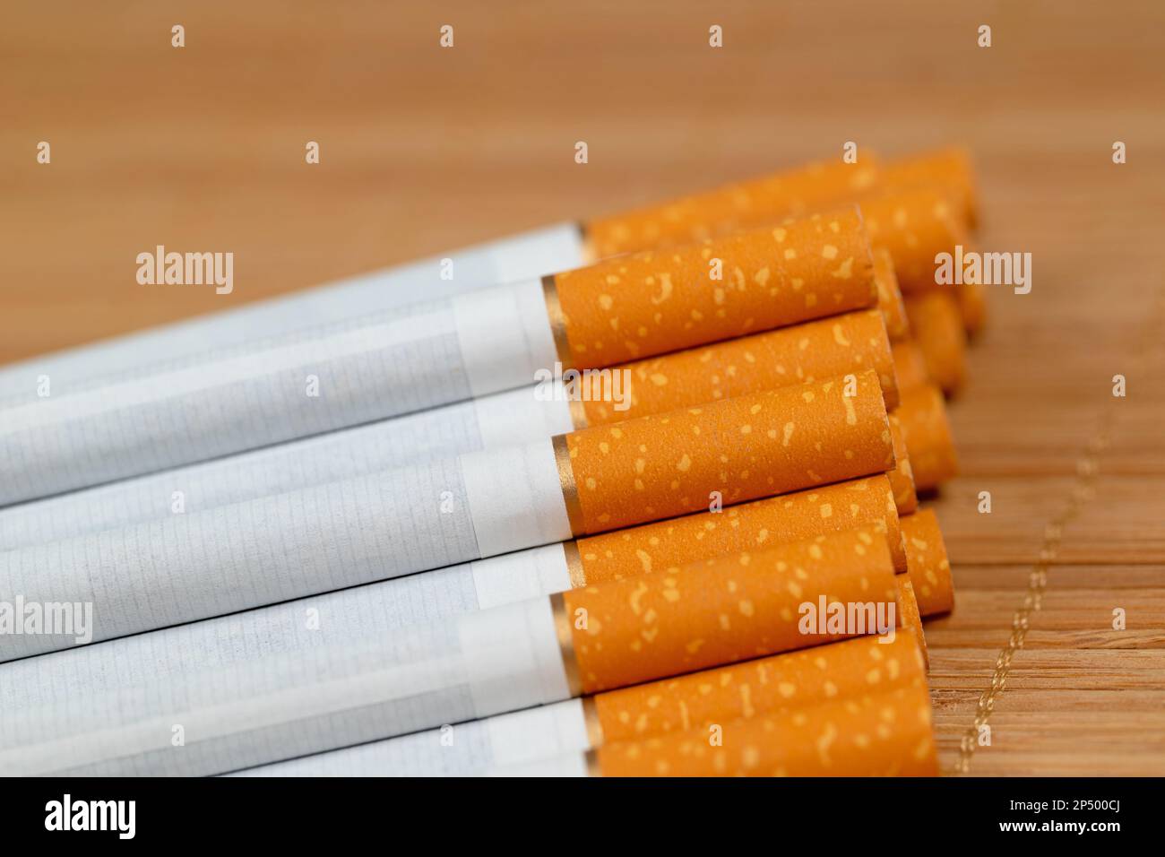 Filter cigarettes in a close-up Stock Photo - Alamy